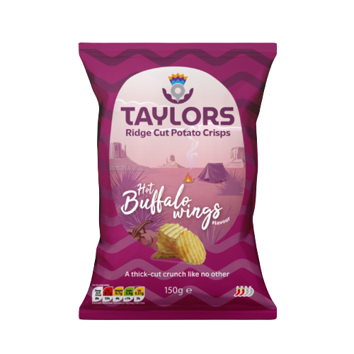 TAYLORS HOT BUFFALO WINGS CRISPS, 150g – Vegan Perfection Retail