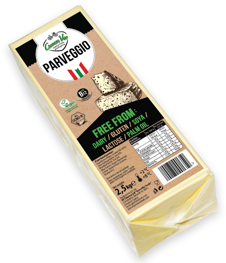Green Vie FOODSERVICE Parmesan Block 2.5KG – Vegan Perfection Retail