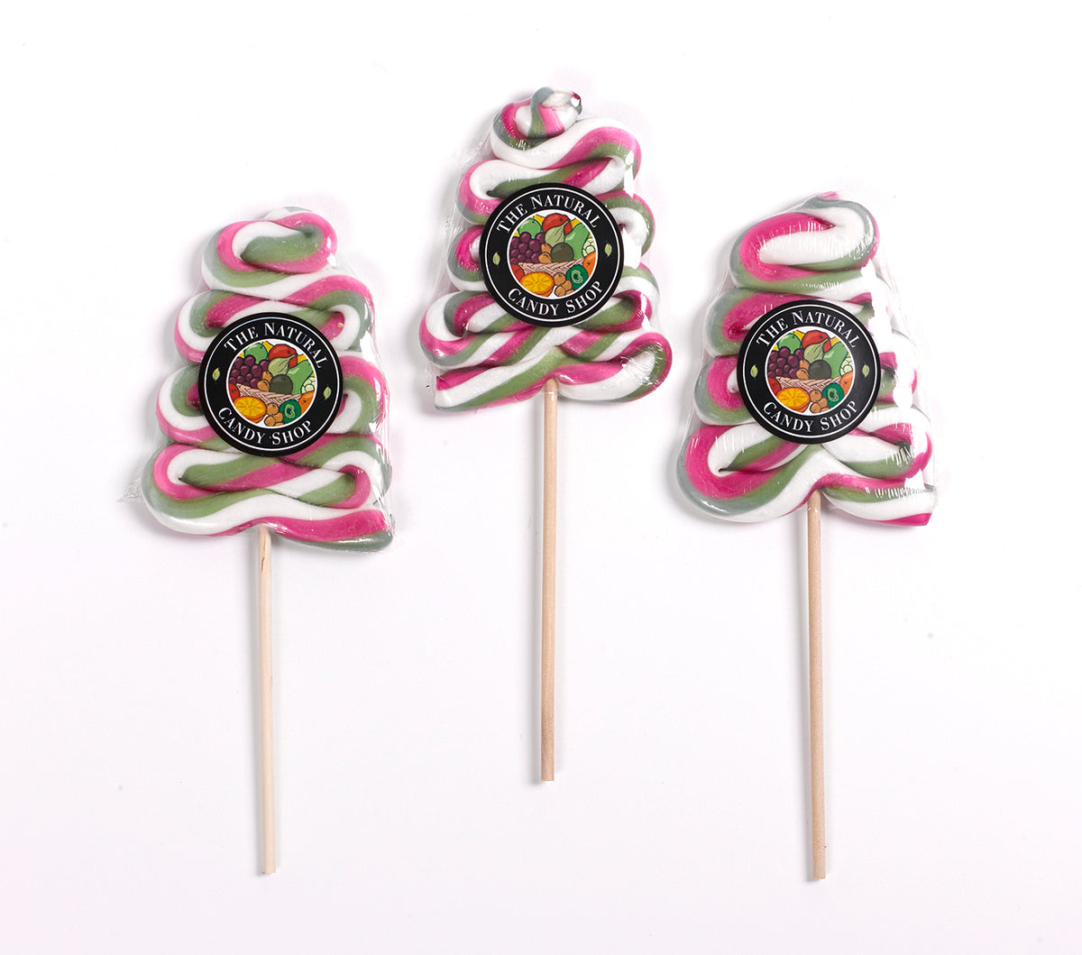 The Natural Candy Shop Christmas Tree Swirl Lollipop – Vegan Perfection ...
