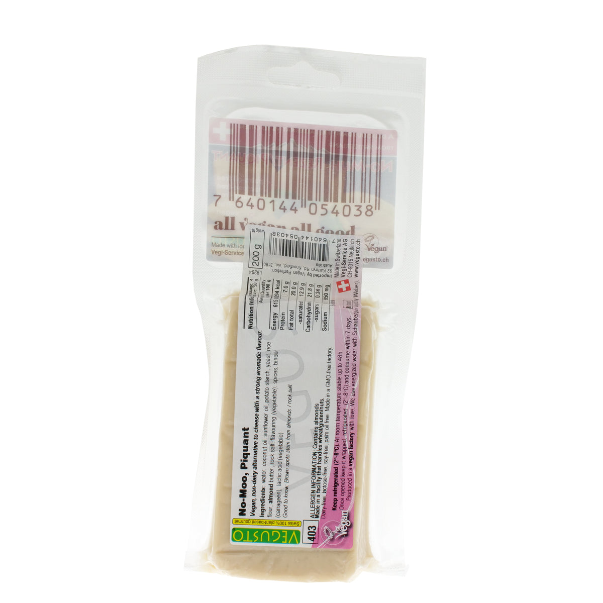 Piquant Cheese Style Block 200g – Vegan Perfection Retail