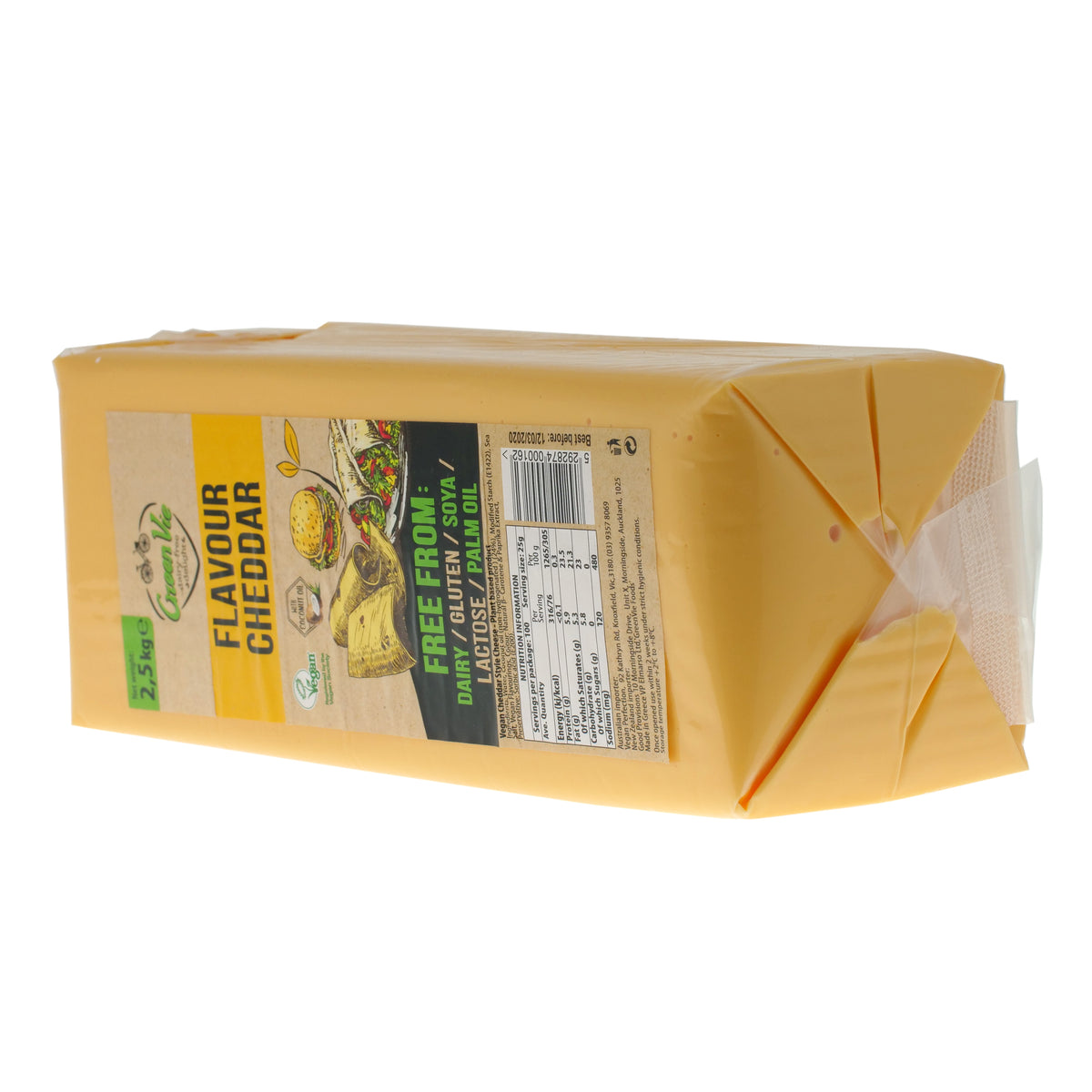 Cheddar Style Cheese Block JUMBO 2.5kg – Vegan Perfection Retail