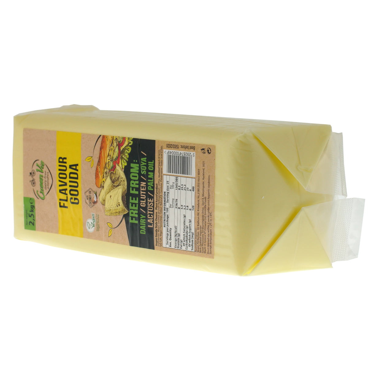 Gouda Style Cheese Block JUMBO 2.5kg – Vegan Perfection Retail