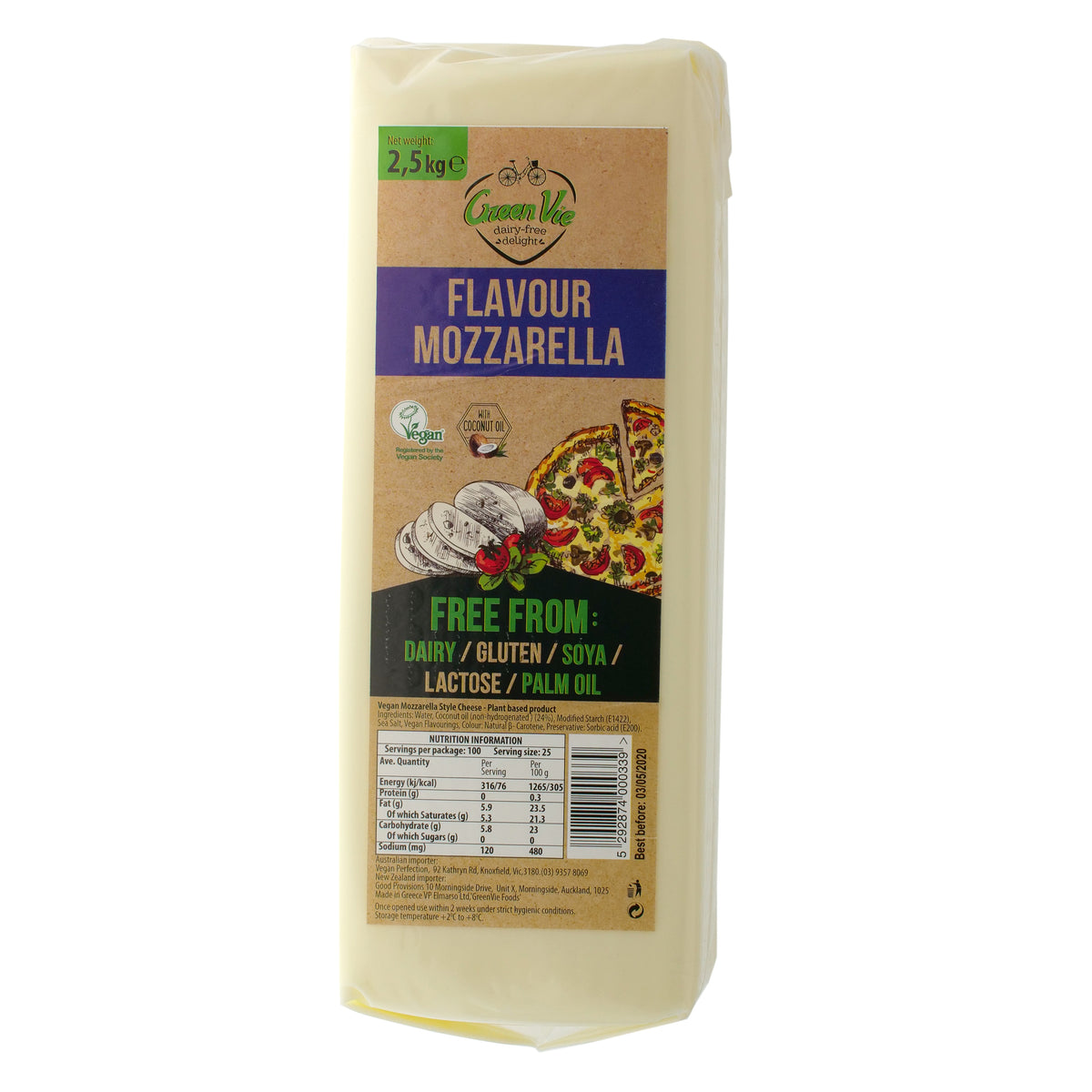 Mozzarella Block JUMBO 2.5kg – Vegan Perfection Retail